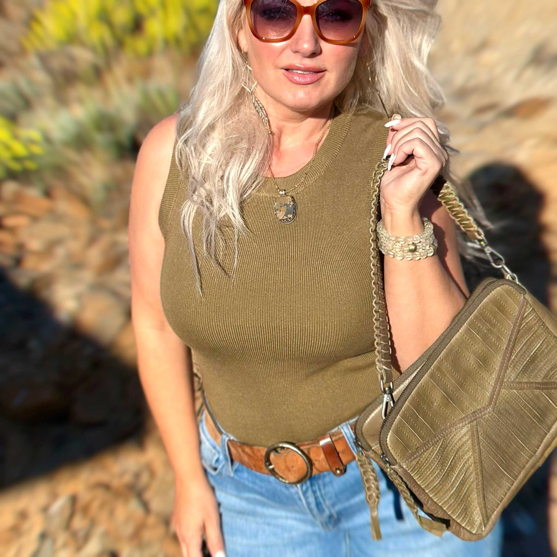 Melrose Leather Bag (Olive)