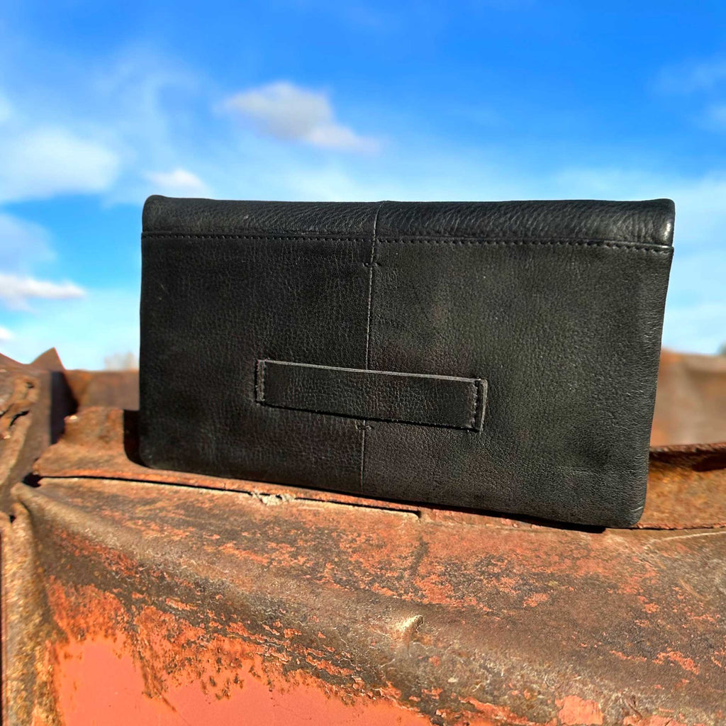 Terry Leather Wallet (Black)